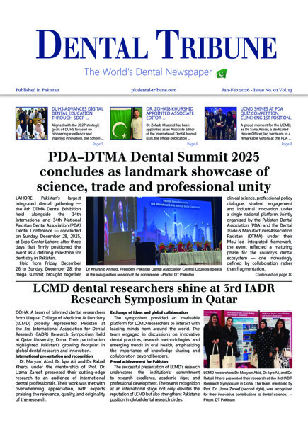 DT Pakistan No. 1, 2026 - Dental Tribune E-Paper