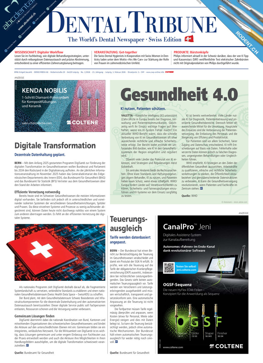 DT Switzerland No. 1, 2026 - Dental Tribune E-Paper